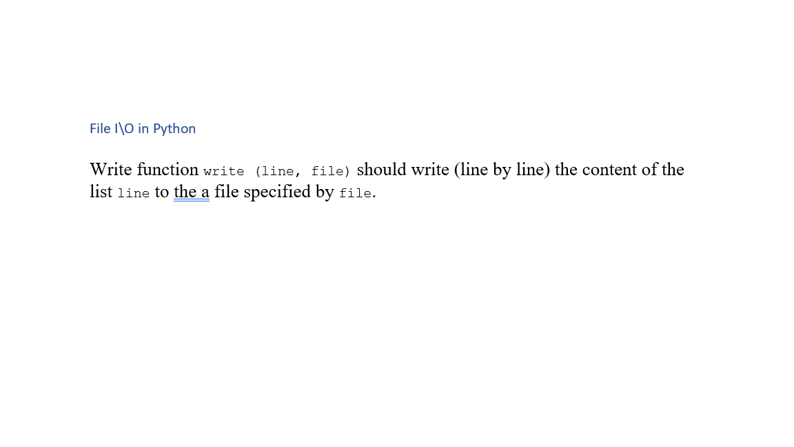 Solved File Io In Python Write Function Write Line File