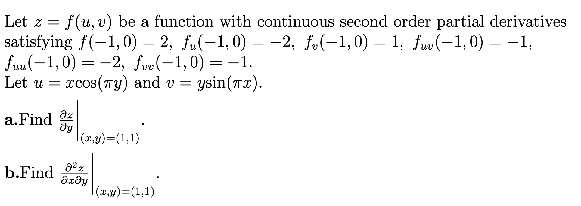 Solved Let z=f(u,v) be a function with continuous second | Chegg.com