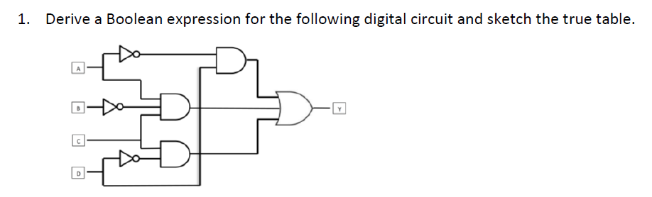 Solved 1. Derive a Boolean expression for the following | Chegg.com