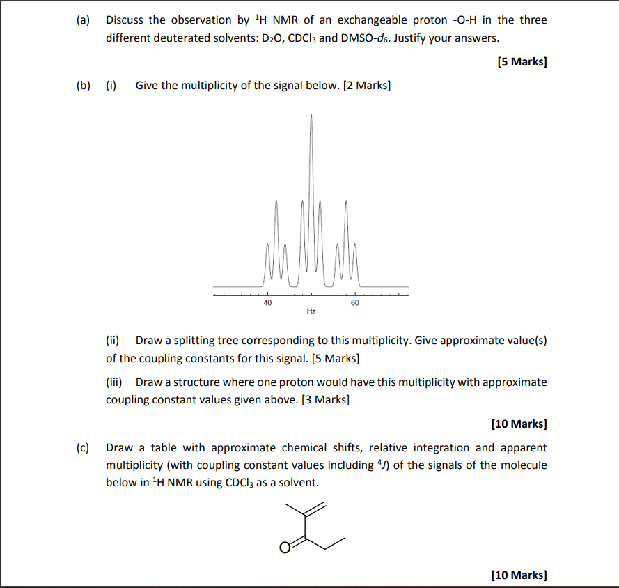 Solved (a) Discuss the observation by 1H NMR of an | Chegg.com