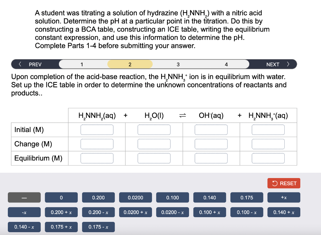 Solved A student was titrating a solution of hydrazine | Chegg.com