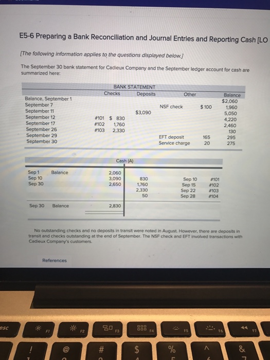 Solved E5-6 Preparing a Bank Reconciliation and Journal | Chegg.com