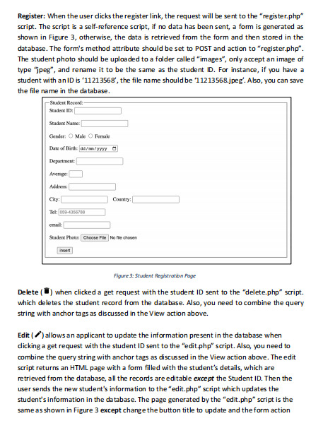 Register: When the user clicks the register link, the | Chegg.com