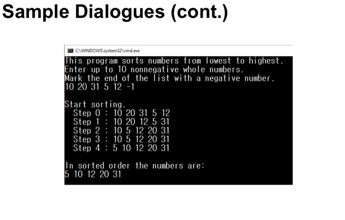 Solved Sorting An Array Selection Sort Write A Program That 0530