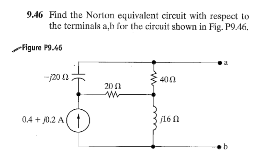 Solved 9.46 Find the Norton equivalent circuit with respect | Chegg.com
