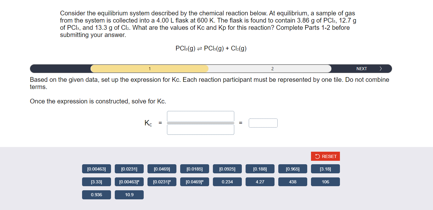 Solved Consider the equilibrium system described by the | Chegg.com
