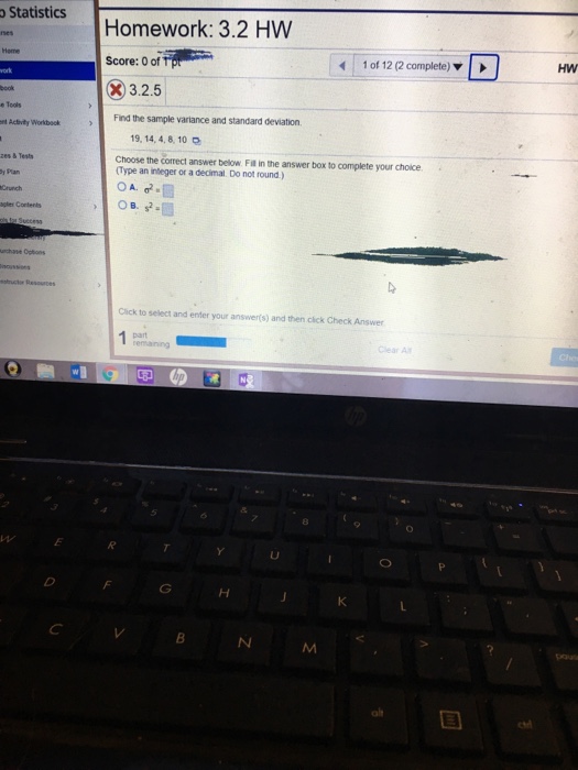 Solved o Statistics Homework: 3.2 HW 1 of 12 (2 complete) | Chegg.com