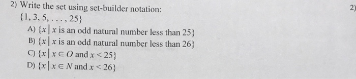 Solved Write the set using set-builder notation: {1, 3, 5, | Chegg.com