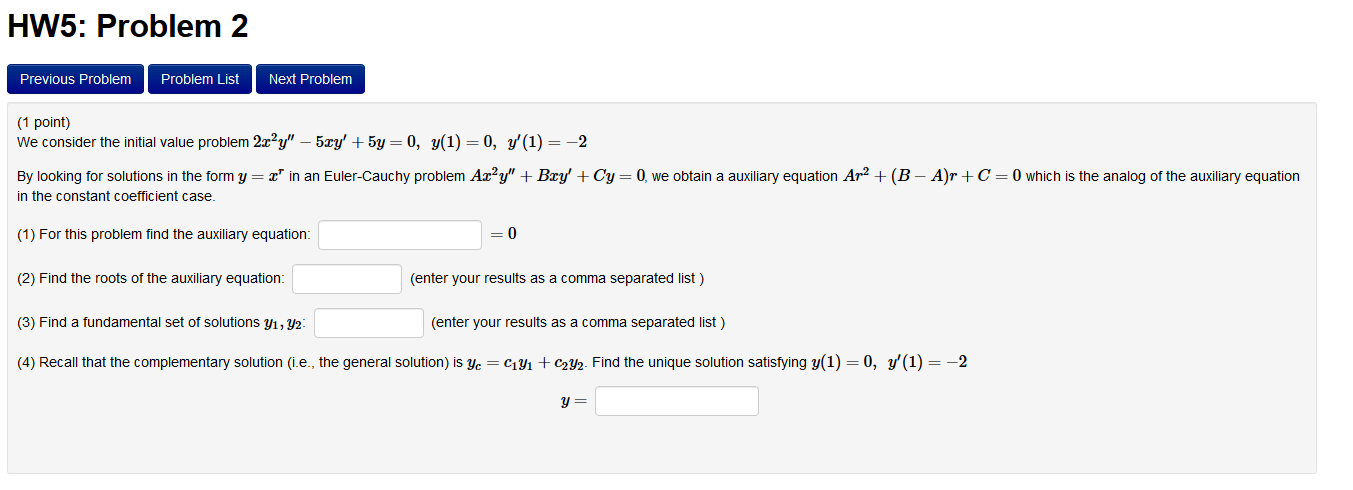 Solved HW5: Problem 2 Previous Problem Problem List Next | Chegg.com