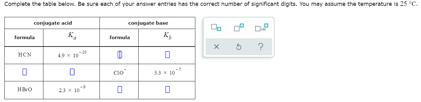 Solved Complete the table below. Be sure each of your answer | Chegg.com