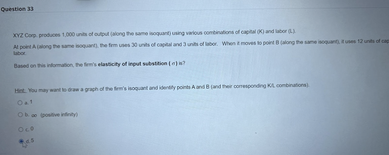 Solved XYZ Corp. produces 1,000 units of output (along the | Chegg.com