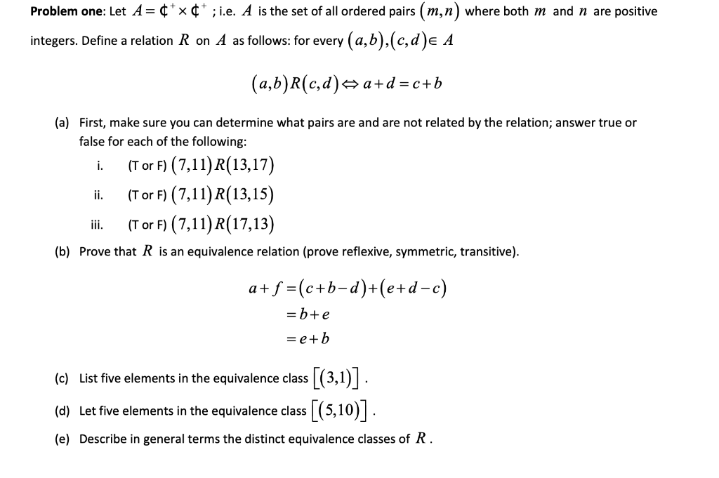 Solved Problem One Let A¢x¢ Ie A Is The Set Of All 