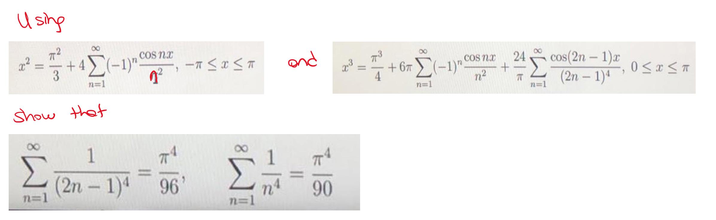 Solved Using 72 COS NX cos(2n – 1), o Sost and 2 - 7 / +6E | Chegg.com