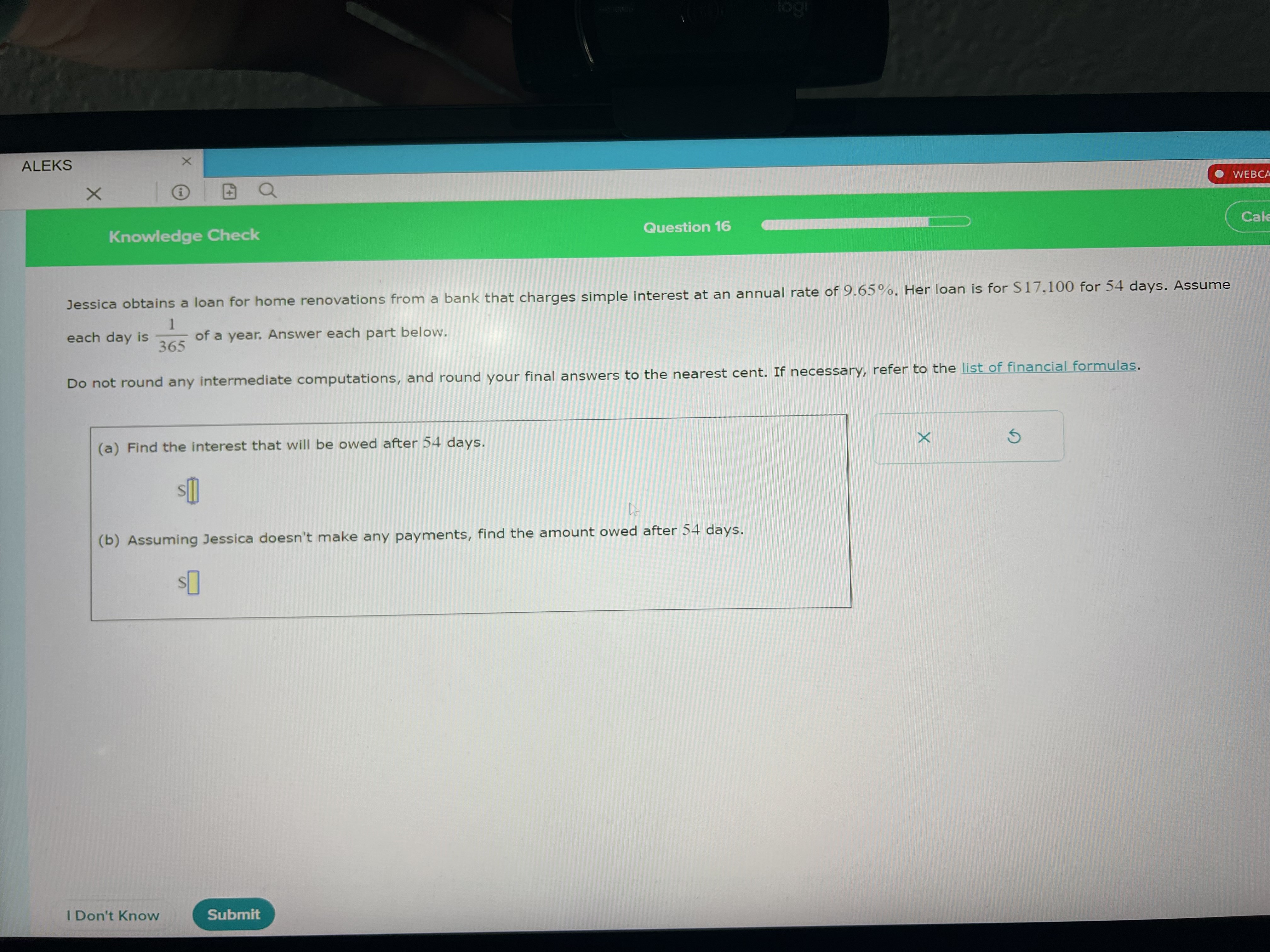 Solved Jessica obtains a loan for home renovations from a | Chegg.com