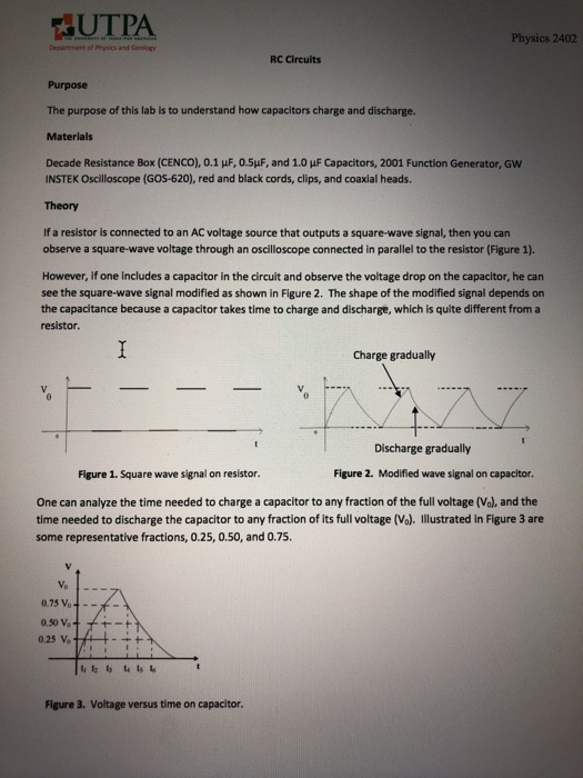UTPA Physics 2402 Departme of physics and Geolo RC | Chegg.com