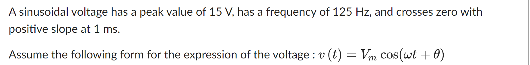 Solved Find the value of Vm, w, theta, and the argument of | Chegg.com