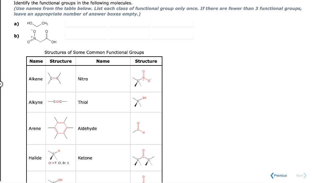 Solved Identify the functional groups in the following | Chegg.com