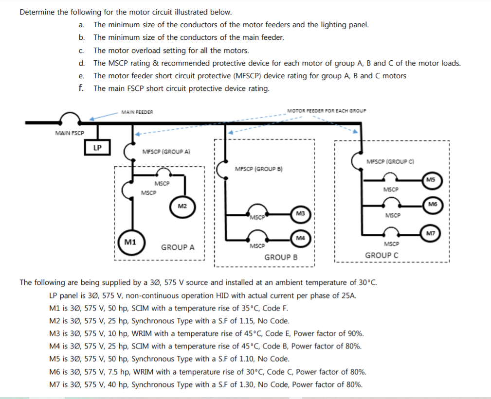 a. Determine the following for the motor circuit | Chegg.com