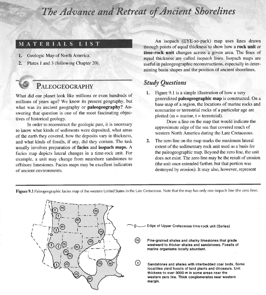 The Advance and Retreat of Ancient Shorelines | Chegg.com