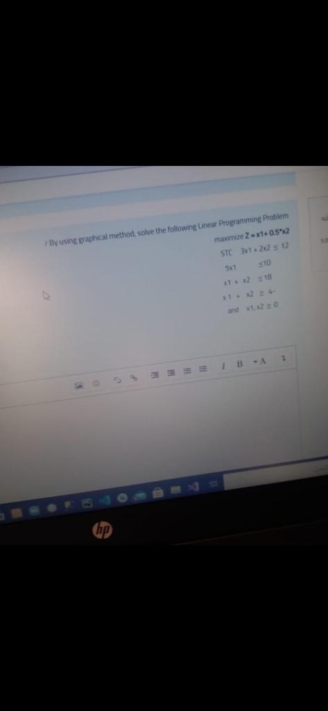 Solved By using graphical method, solve the following Linear | Chegg.com