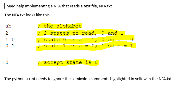 Solved Python I Need Help Constructing A Nfa That Reads A