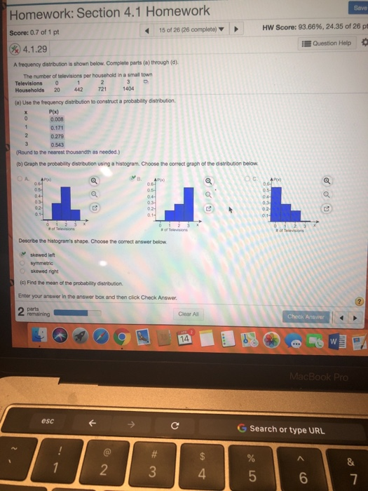 Solved Homework: Section 4.1 Homework Score: 0.7 of 1 pt | Chegg.com