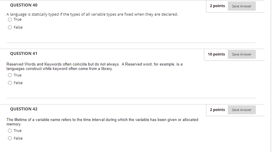 Solved 2 points Save Answer QUESTION 40 A language is | Chegg.com