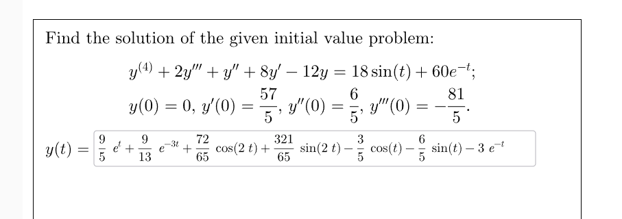 Solved Find the solution of ﻿the given initial value | Chegg.com