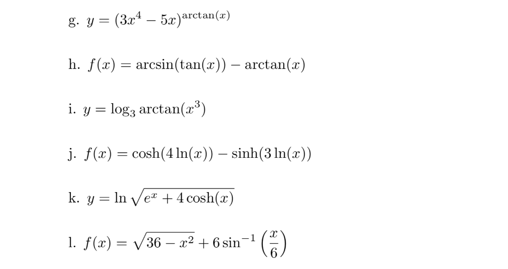 Solved arctan(x h. f(x) -arcsin(tan(x)) - arctan(x) 1. | Chegg.com