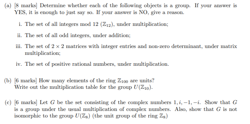 Solved Determine whether each of the following objects is a | Chegg.com