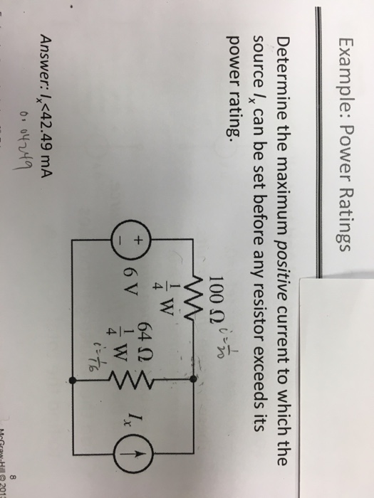 Solved Example: Power Ratings Determine the maximum positive | Chegg.com