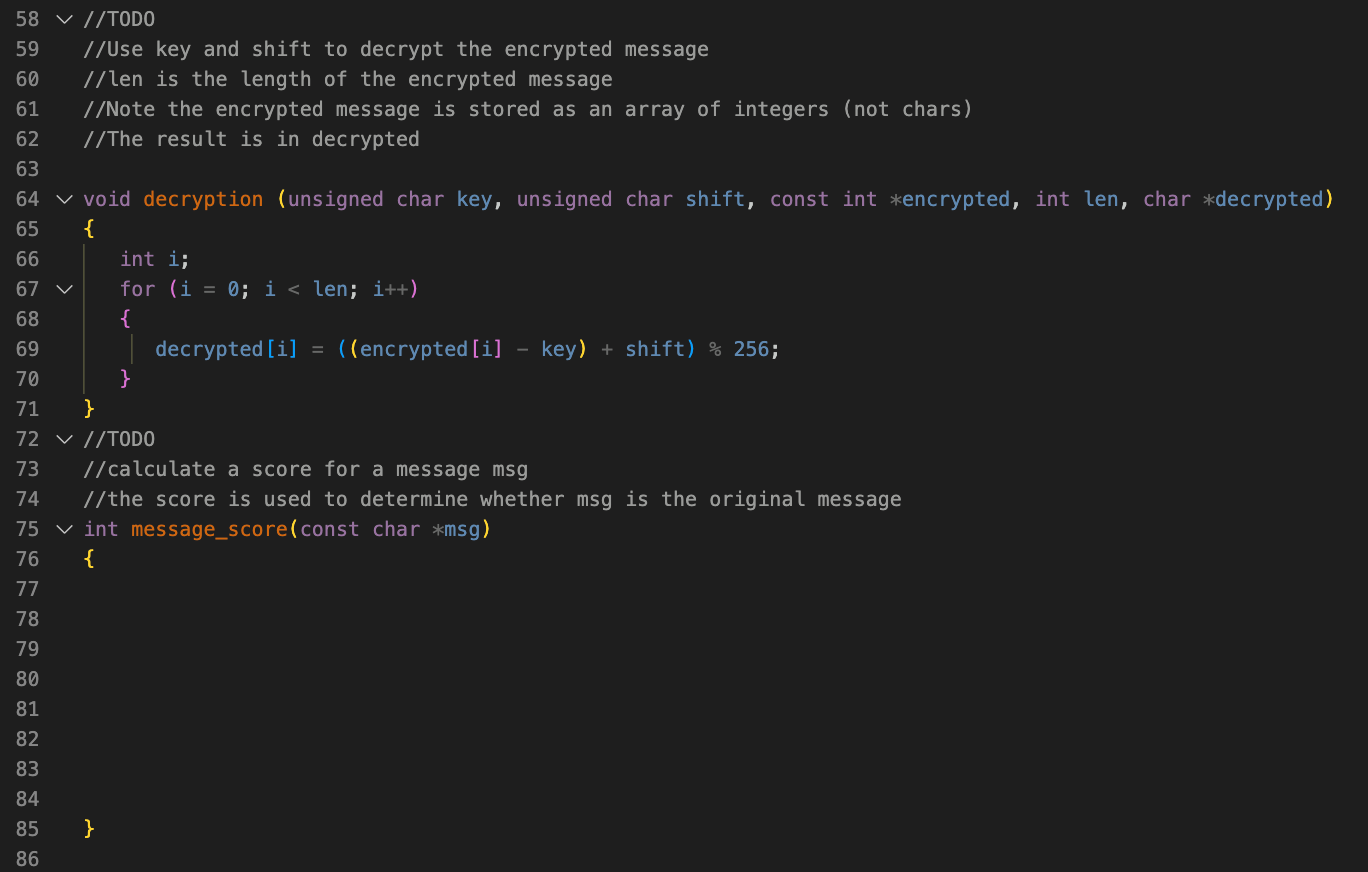 We have to decrypt an encrypted message in this | Chegg.com