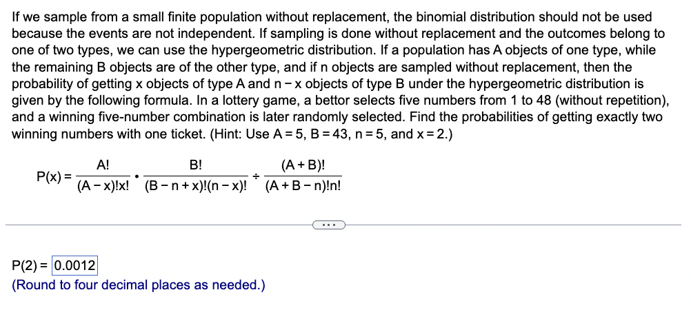 Solved If we sample from a small finite population without | Chegg.com