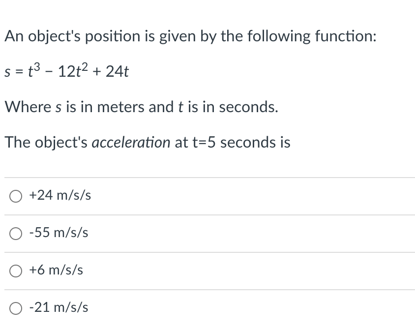 Solved An object's position is given by the following | Chegg.com