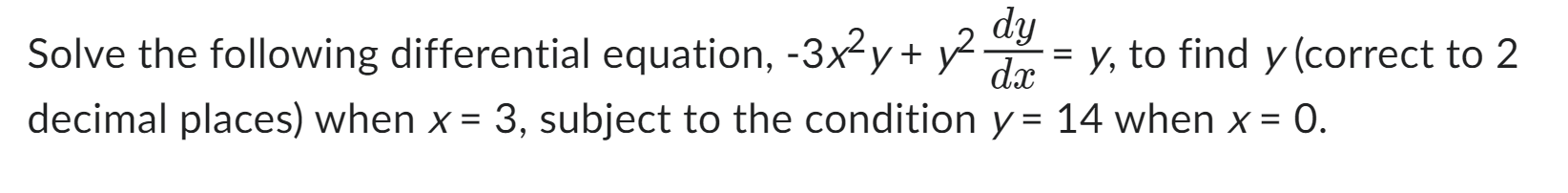 Solved Solve the following differential equation, | Chegg.com