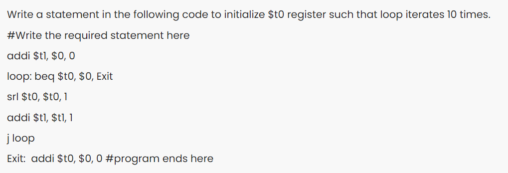 Solved Write a statement in the following code to initialize | Chegg.com