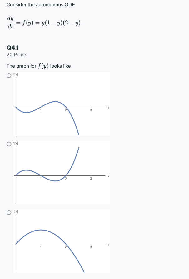 Solved Consider the autonomous ODE dy = f(y) = y(1 - y)(2 - | Chegg.com