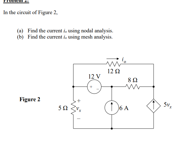 Solved (a) Find the current io using nodal analysis. (b) | Chegg.com