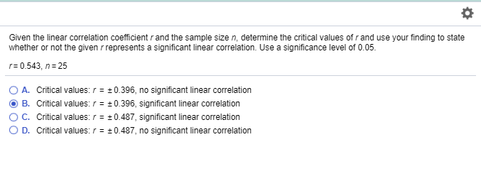 Solved Given the linear correlation coefficient rand the | Chegg.com