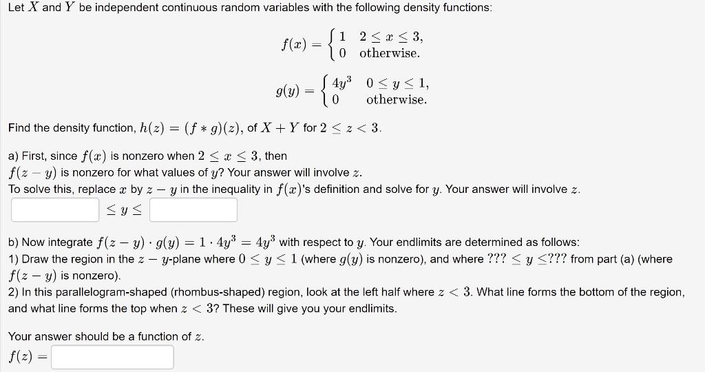 Solved Let X and Y be independent continuous random | Chegg.com