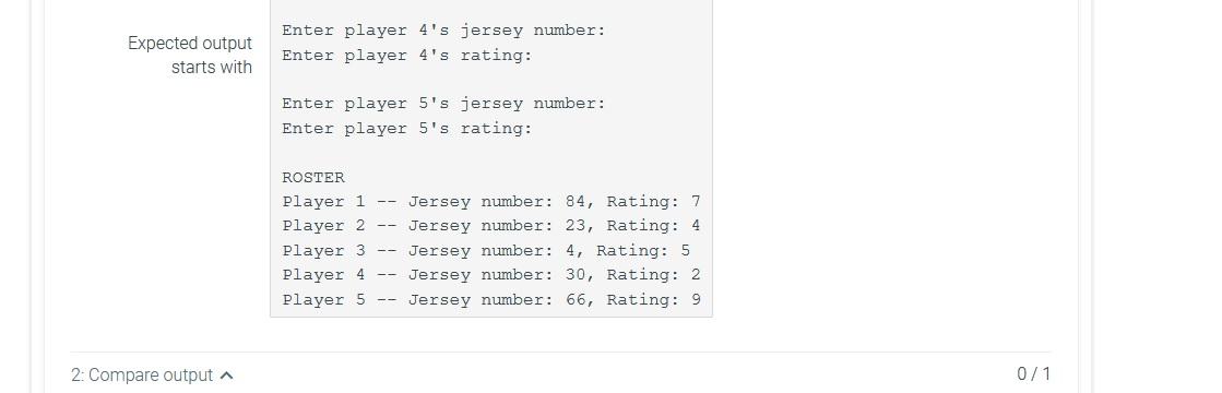 Solved 8.14 LAB*: Program: Soccer team roster This program | Chegg.com