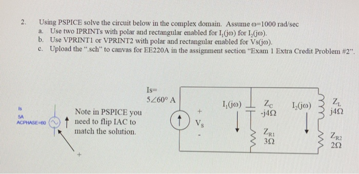 Solved 2. Using PSPICE solve the circuit below in the | Chegg.com