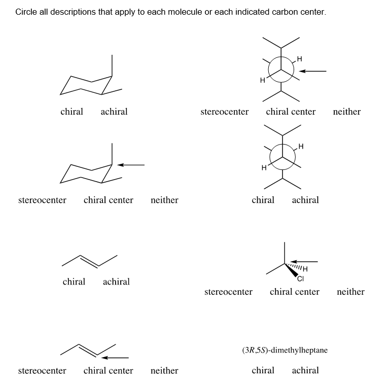 Solved Circle all descriptions that apply to each molecule | Chegg.com