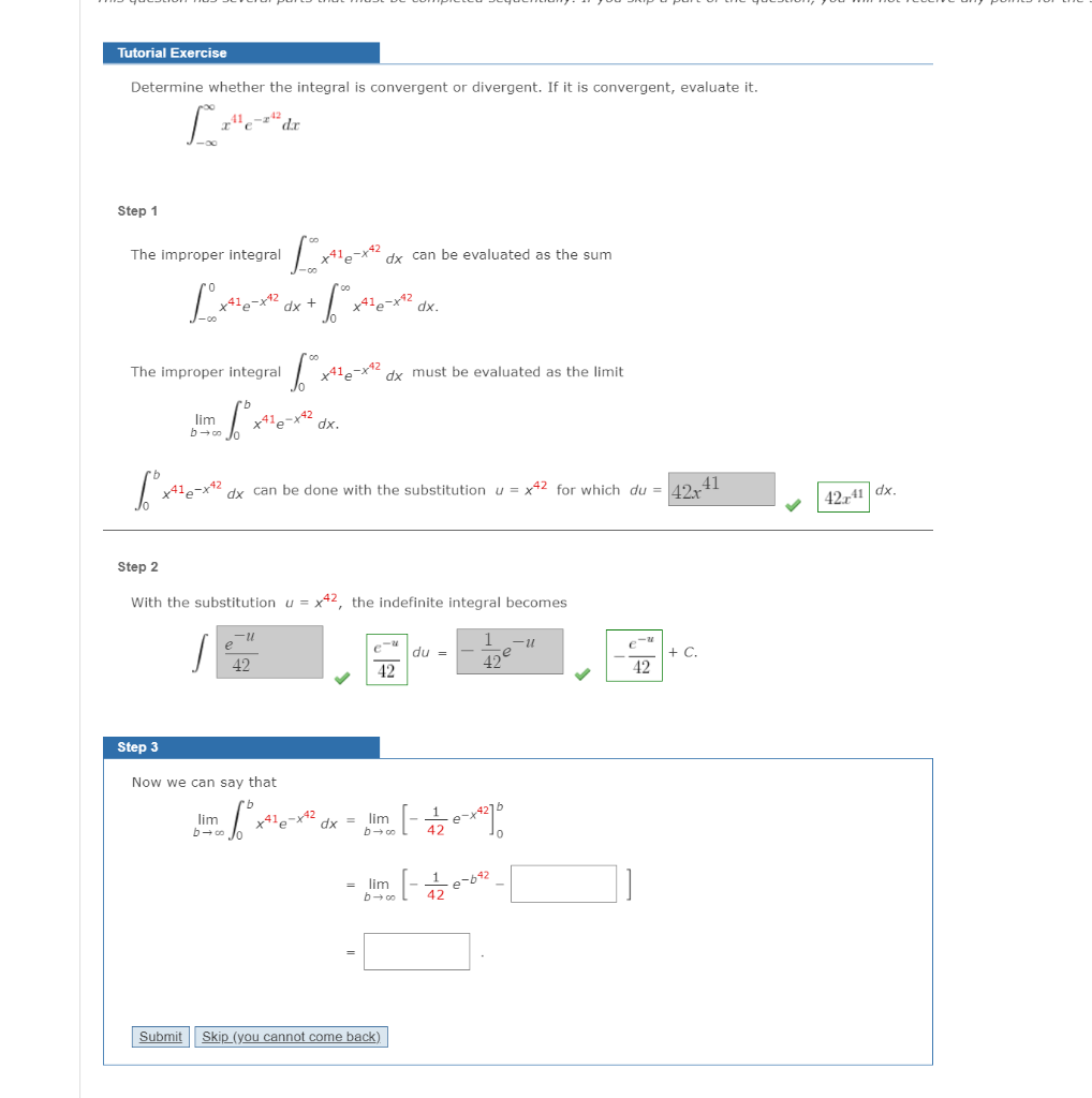 Solved Tutorial Exercise Determine whether the integral is | Chegg.com