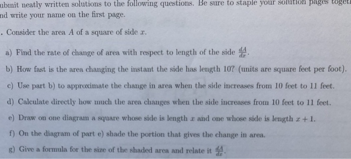 Solved ubmit neatly written solutions to the following | Chegg.com