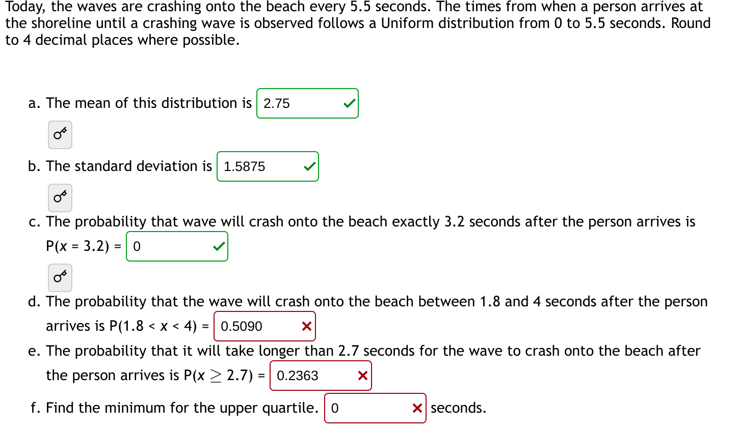 Solved Today, the waves are crashing onto the beach every | Chegg.com