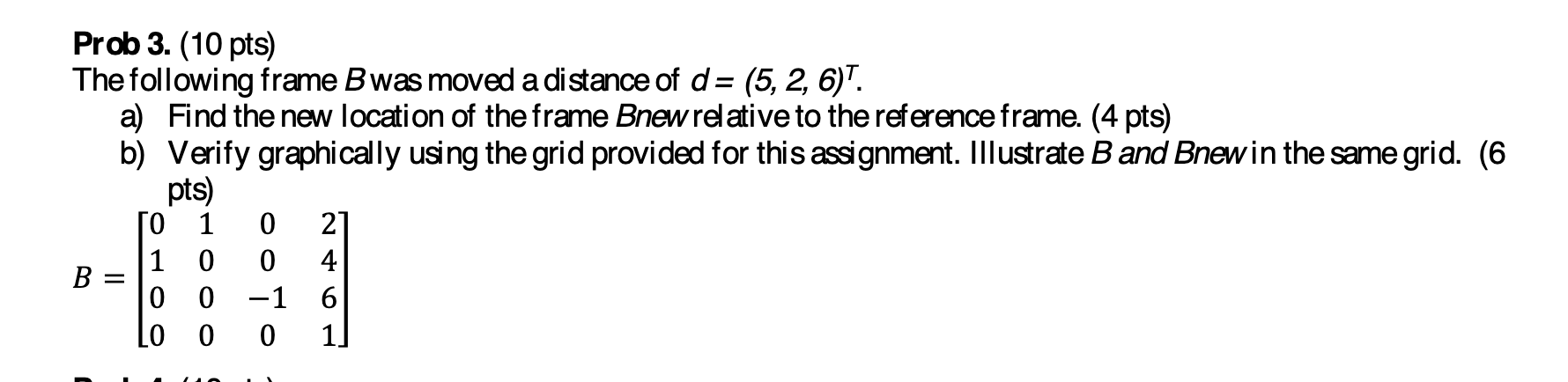 Solved Prob 3. (10 pts)The following frame B ﻿was moved a | Chegg.com