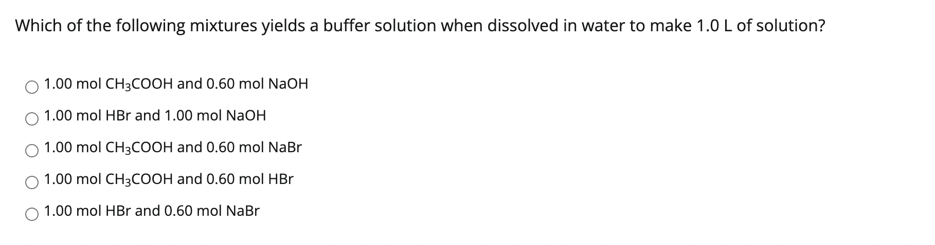 Solved Which of the following mixtures yields a buffer | Chegg.com