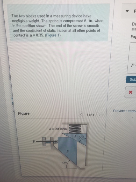 Solved The two blocks used in a measuring device have | Chegg.com