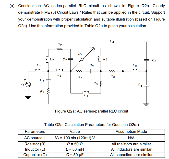Solved (a) Consider an AC series-parallel RLC circuit as | Chegg.com